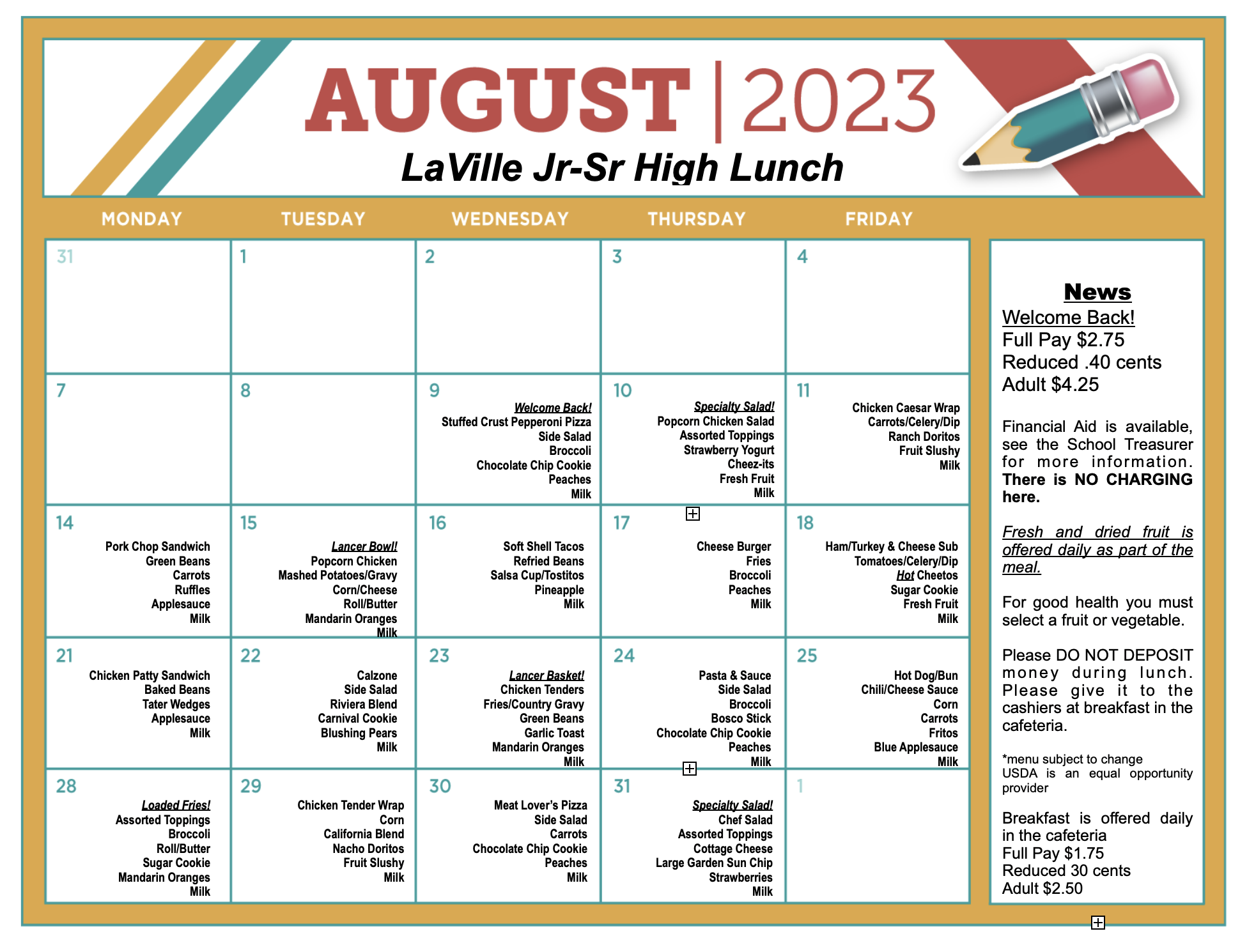 District Calendar – Union North United